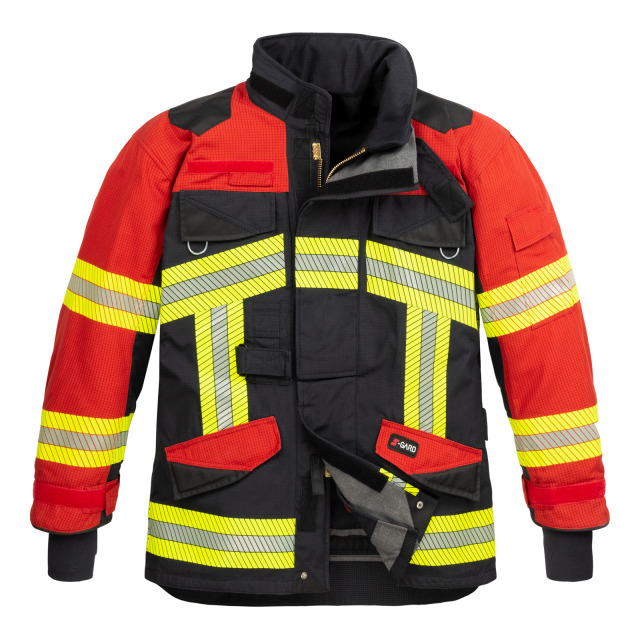 Überjacke S-GARD HUNTER 2.0, DIN EN 469, X22Z2, DT S-System, Nomex RSK, schwarzblau/rot ...